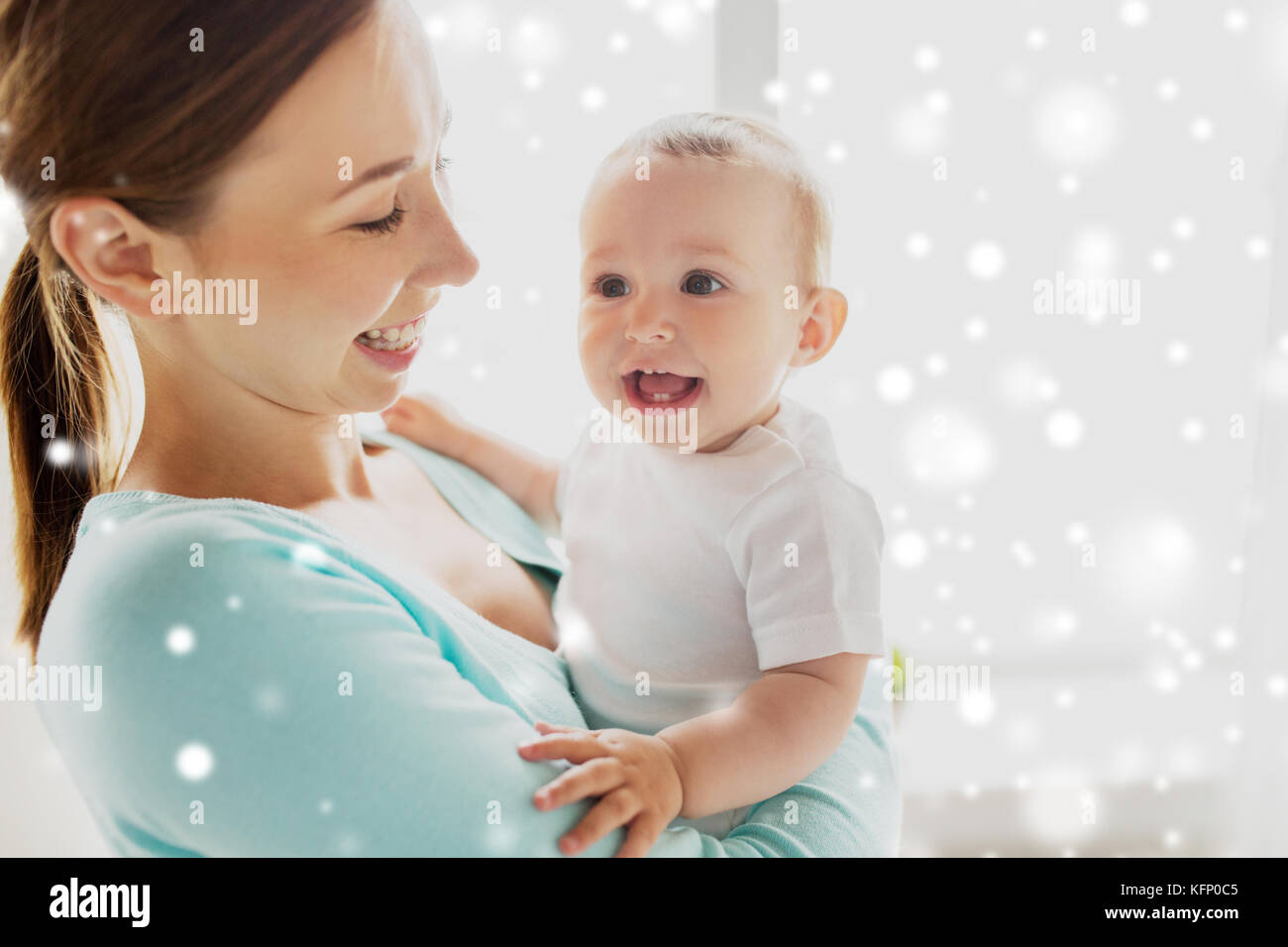 happy young mother with little baby Stock Photo - Alamy