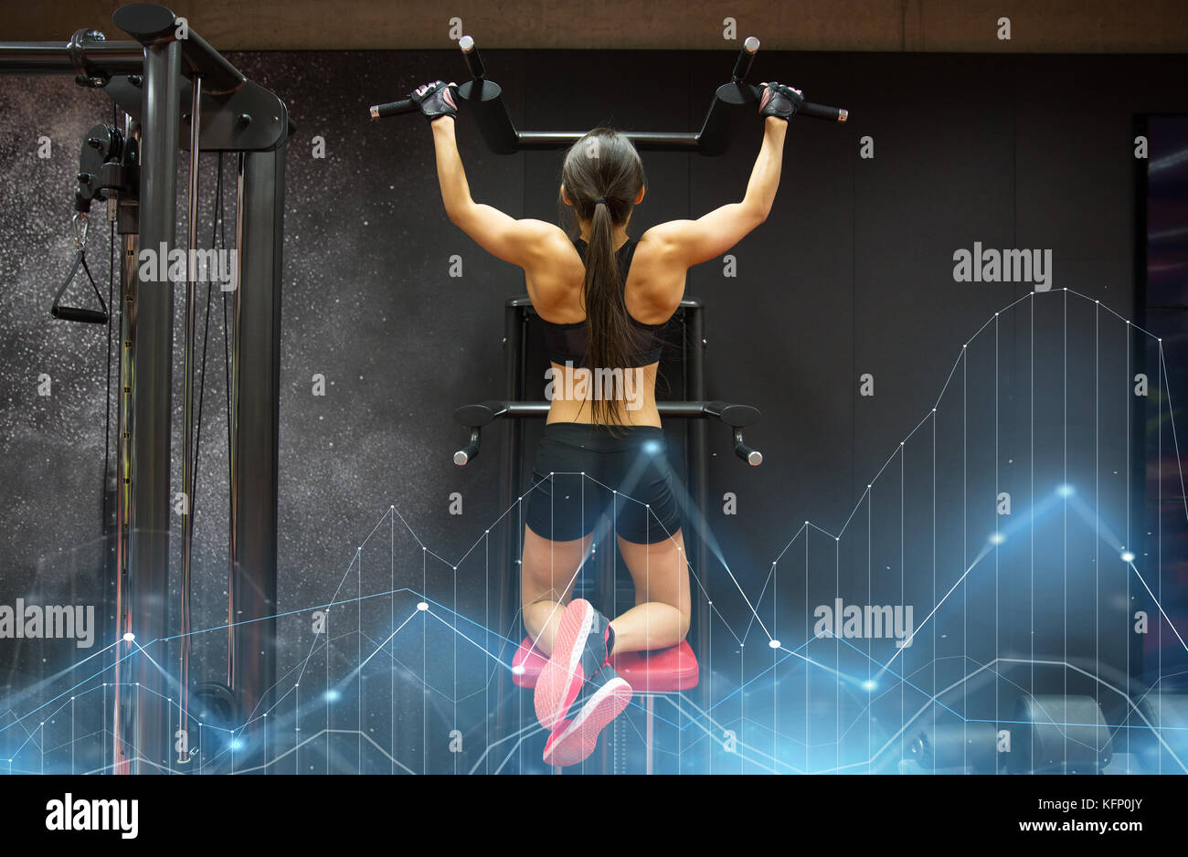 woman exercising and doing pull-ups in gym Stock Photo - Alamy