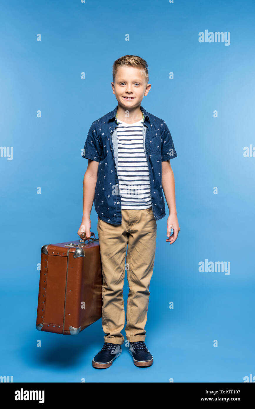 boy with suitcase Stock Photo - Alamy