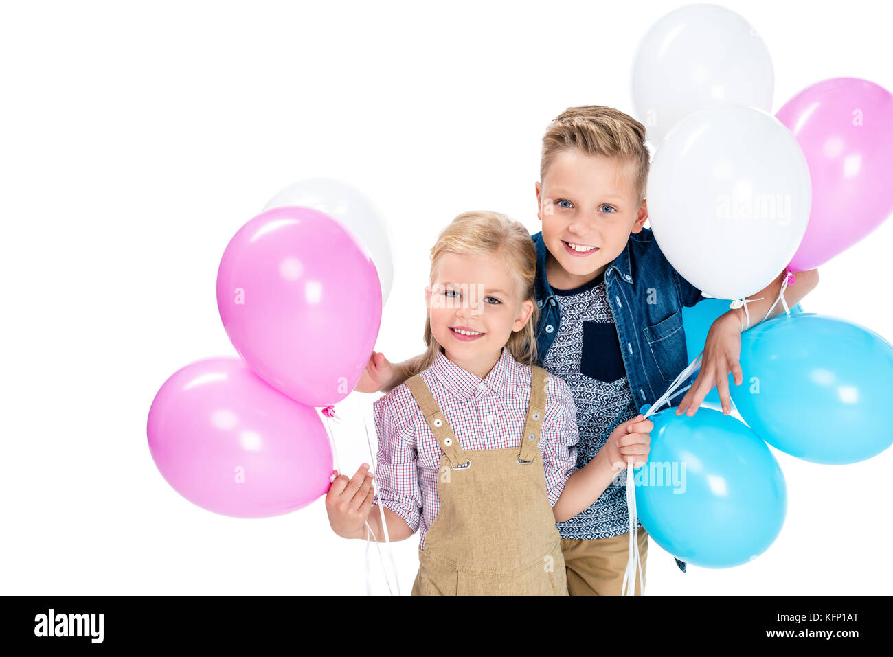 happy kids with balloons Stock Photo - Alamy