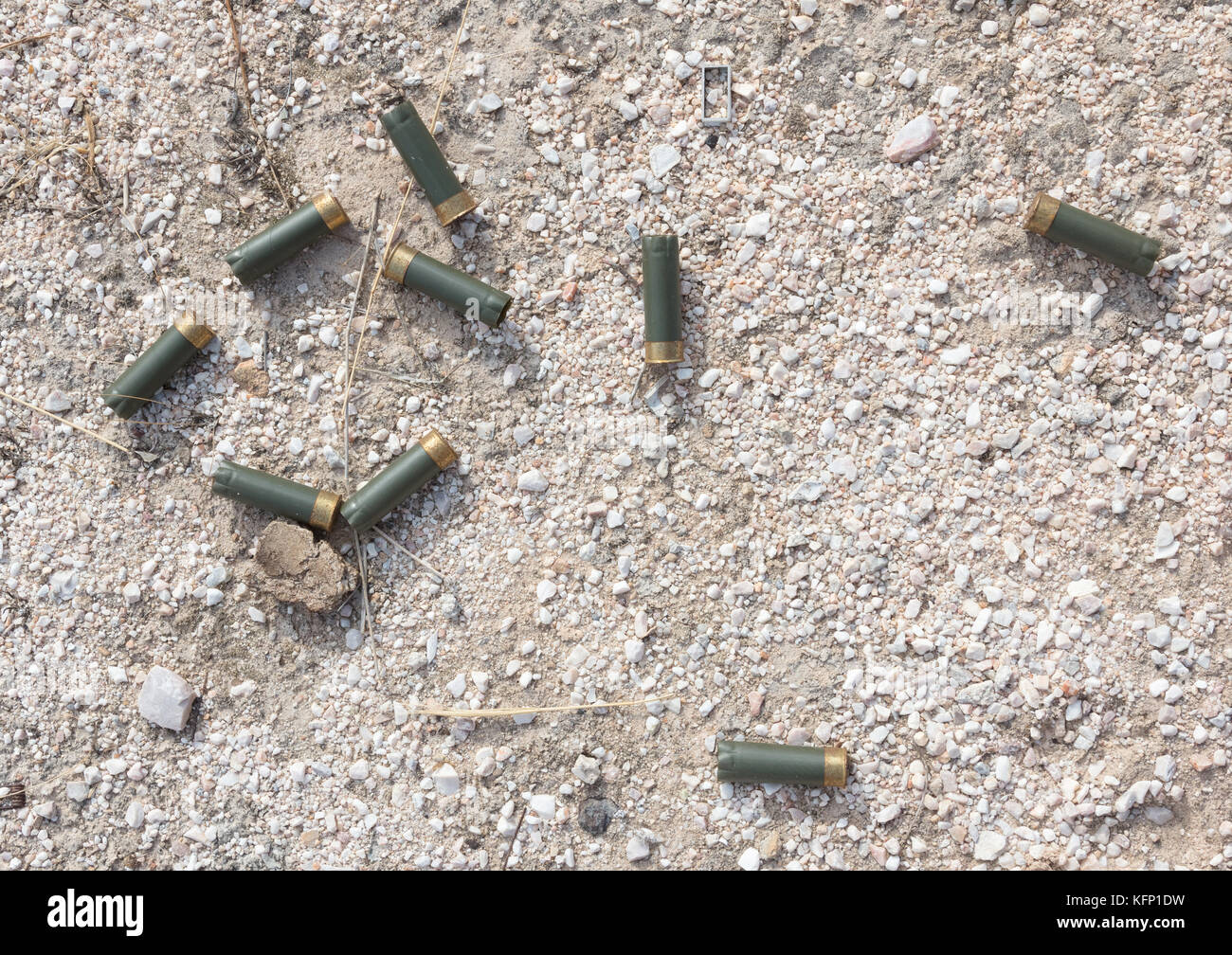 Rusty used shotgun shells on the ground Stock Photo - Alamy