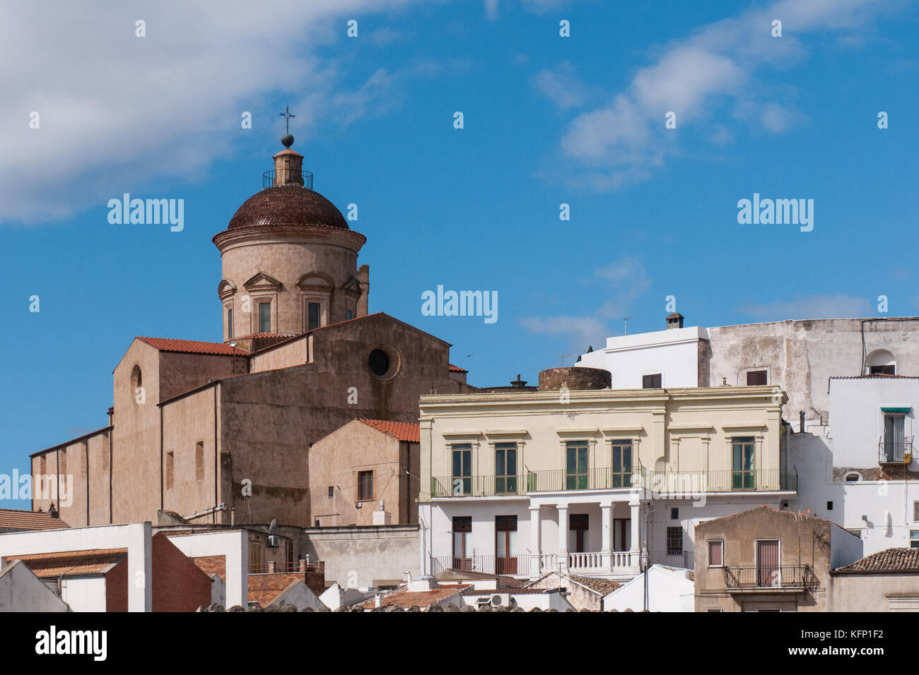 A view of the village of Pisticci, Italy. Pisticci is a town in the ...