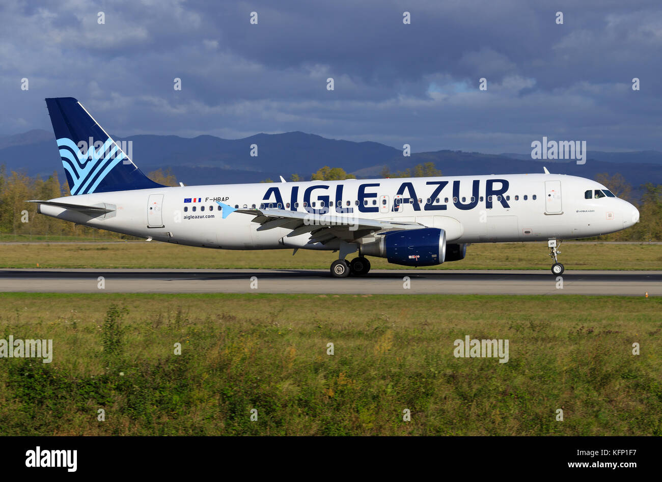 Basel/France Oktober 27, 2017: Aigle Azur A320 at basel Airport Stock ...