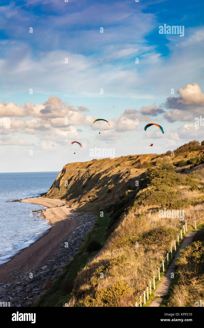 Para gliders take advantage of the onshore breeze giving them lift ...