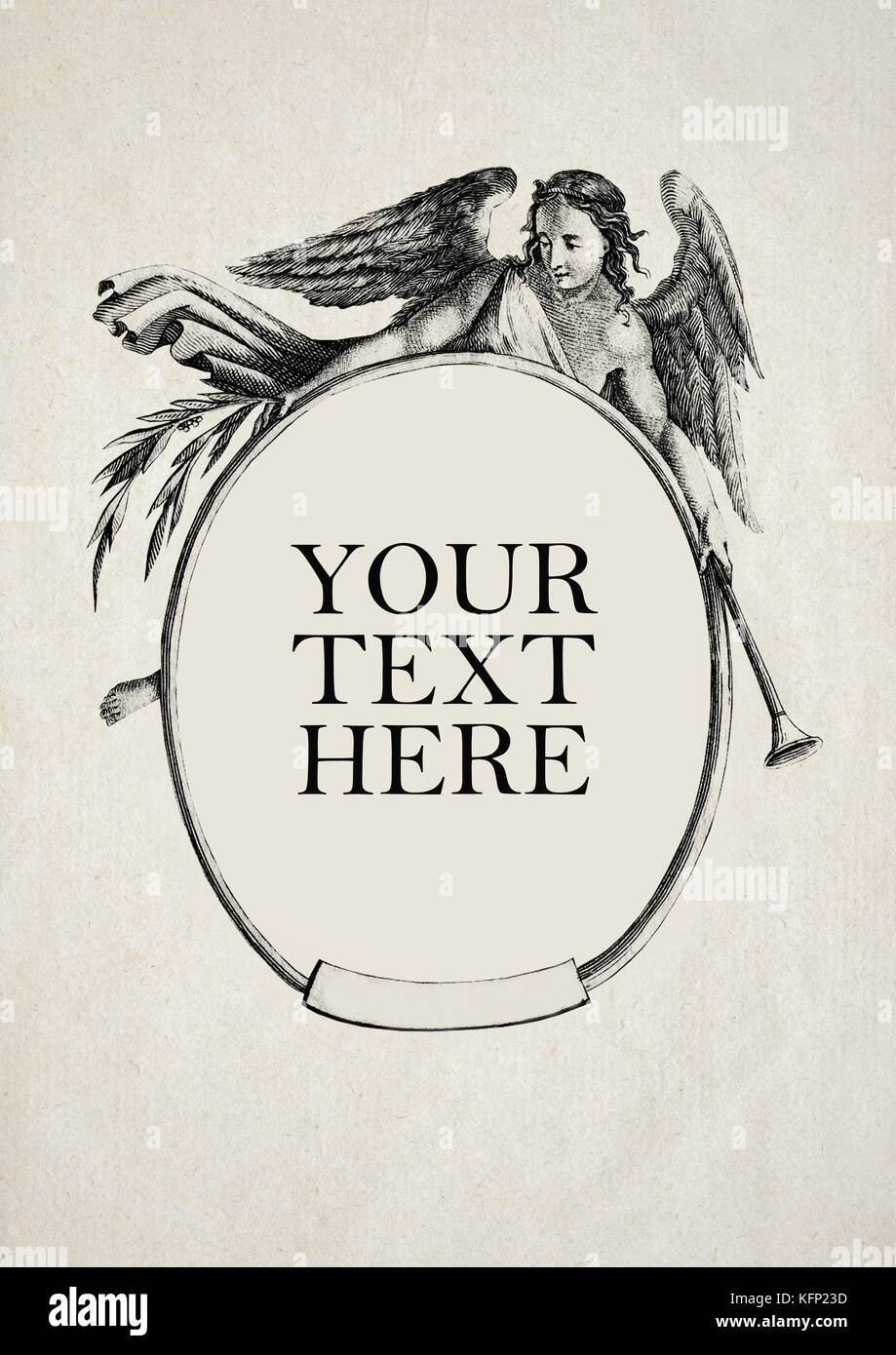 Vintage Illustration of angel in old book Stock Photo - Alamy