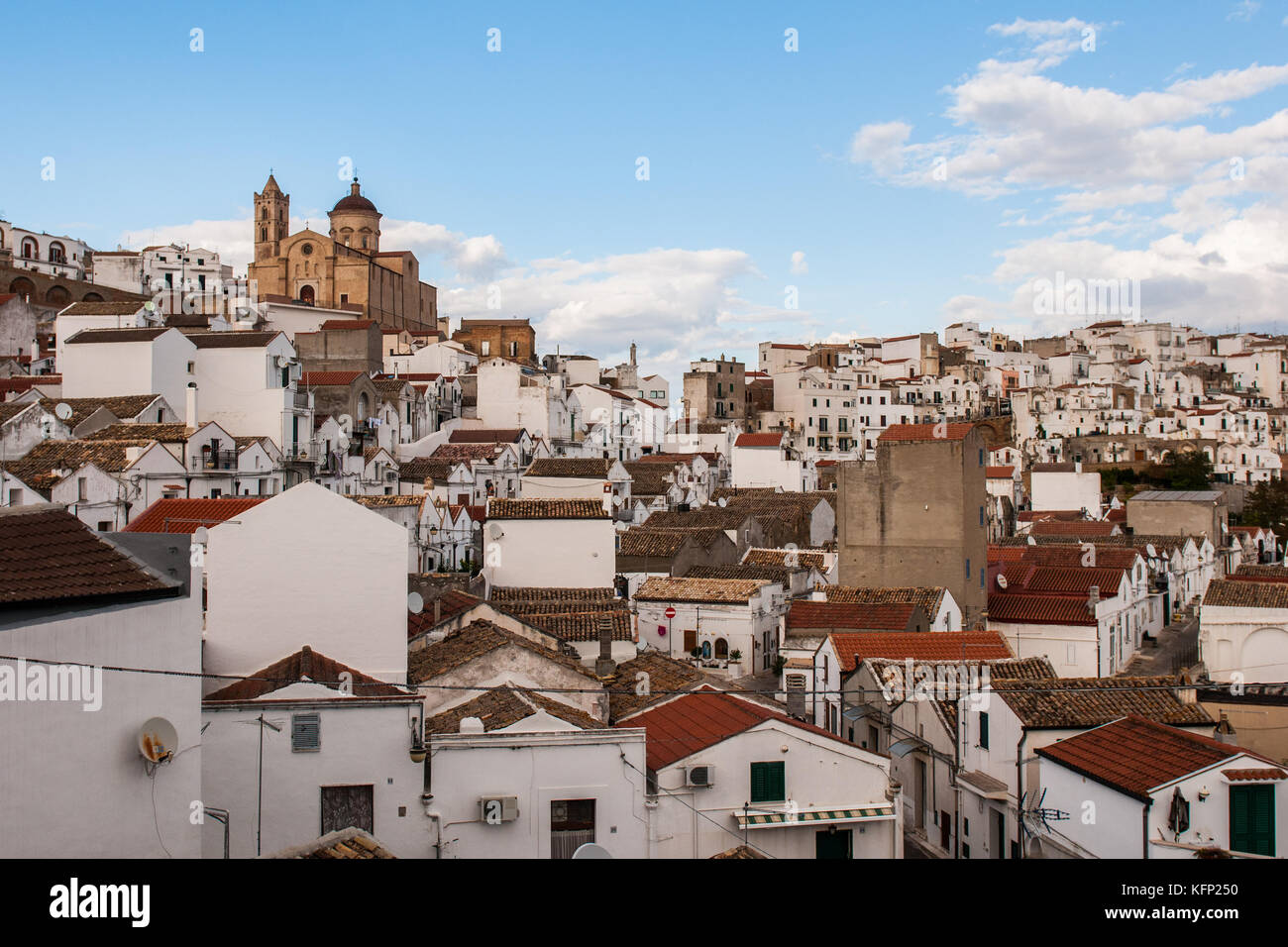 A view of the village of Pisticci, Italy. Pisticci is a town in the ...