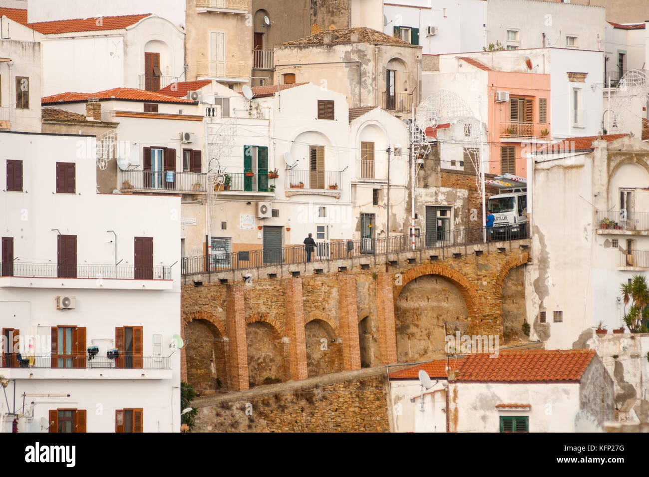 A view of the village of Pisticci, Italy. Pisticci is a town in the ...