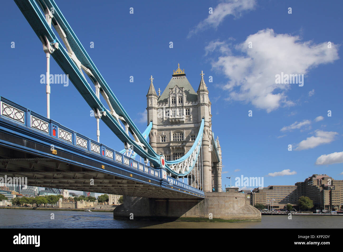 the historic tower bridge across the river thames in london Stock Photo ...