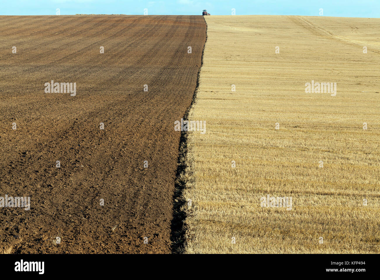 half plow field Stock Photo - Alamy