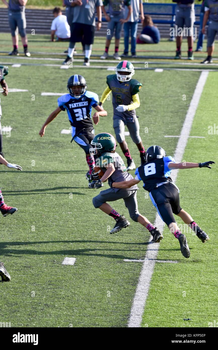 American youth tackle football Stock Photo - Alamy