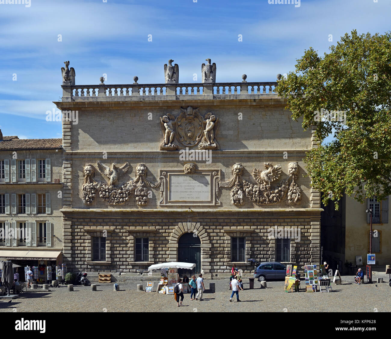 Avignon, France - October 02, 2017: 18th Century Carved Facade in the ...