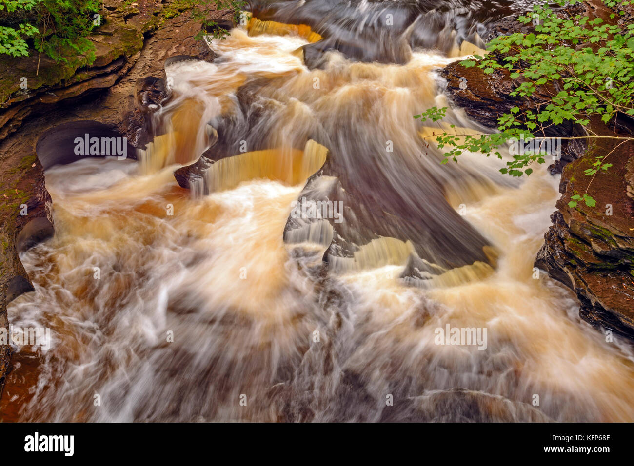 The Kettles Area of the Presque Isle River in Michigan Stock Photo - Alamy