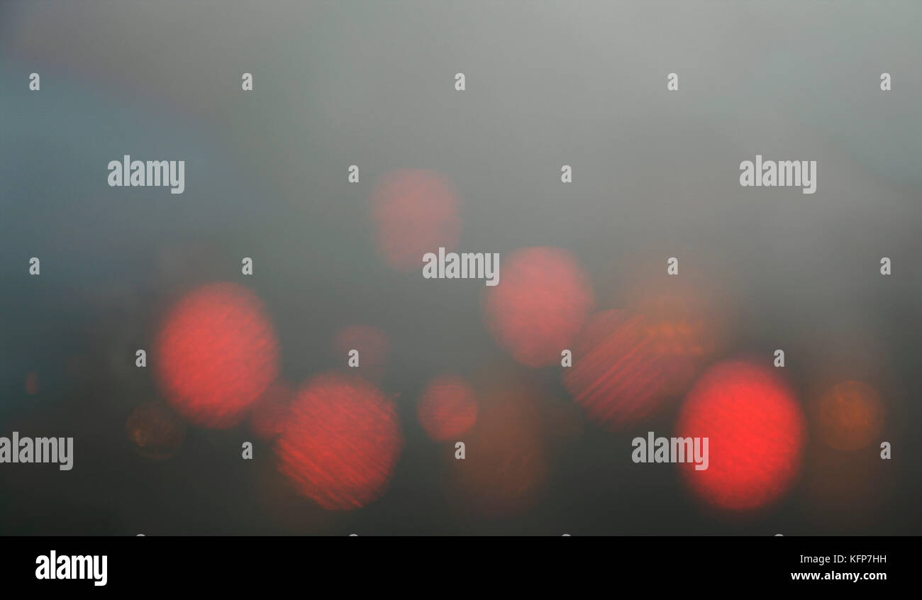 off focus tail light red light defocus bokeh Stock Photo - Alamy