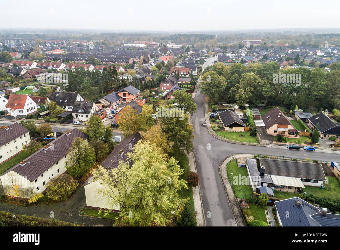 Suburban settlement in Germany with terraced houses, home for many ...