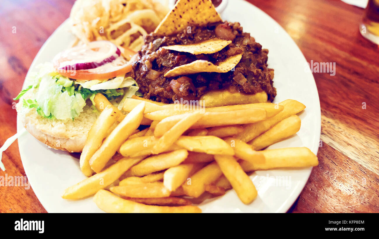 Deluxe chili cheese fries hi-res stock photography and images - Alamy