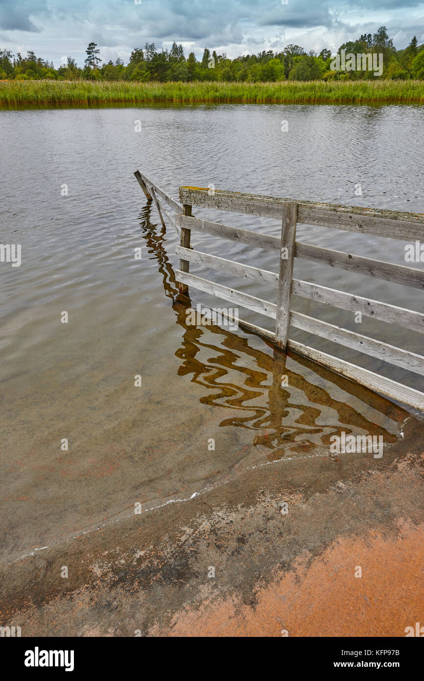 Finland landscape with lake and forest. Finnish nature background ...