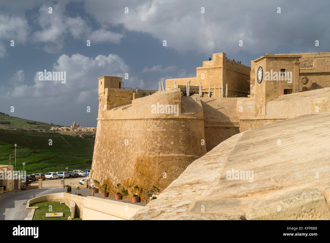 Mauern der Zitadelle Cittadella, Victoria, Insel Gozo, Malta ...