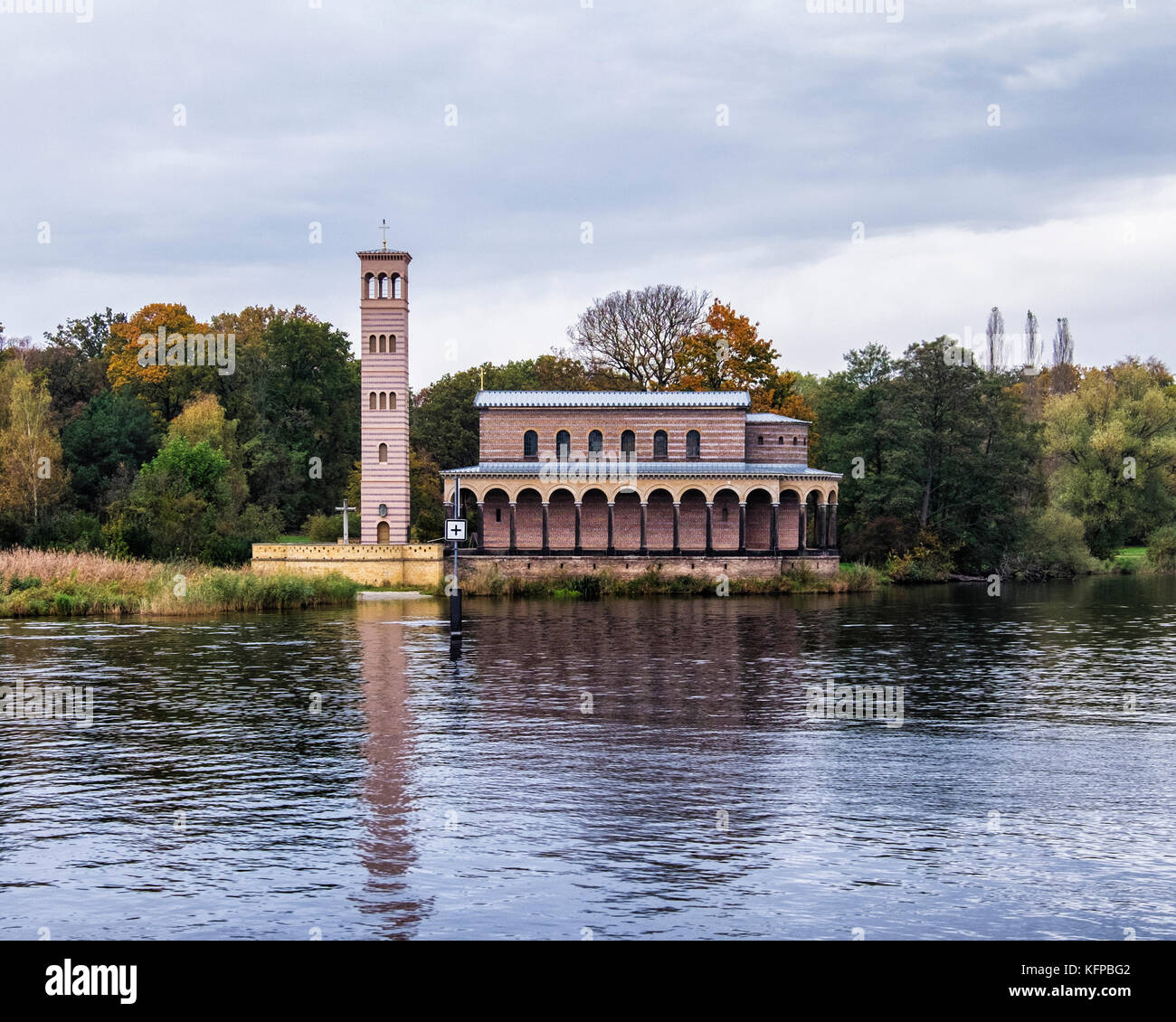 Sacrow,Potsdam.Protestant Church of the Redeemer next to Lake ...
