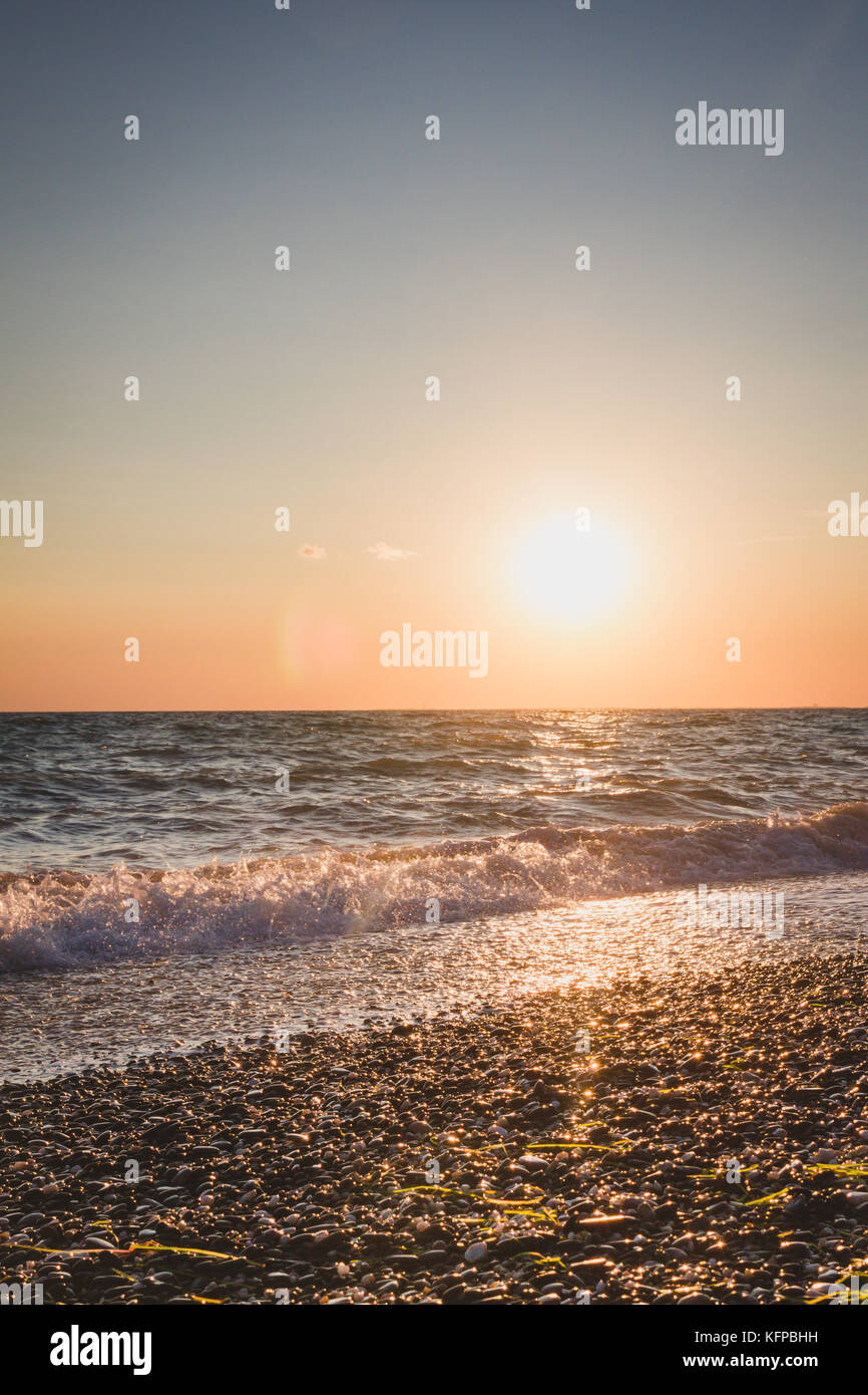 Beautiful sunset on the summer sea Stock Photo - Alamy