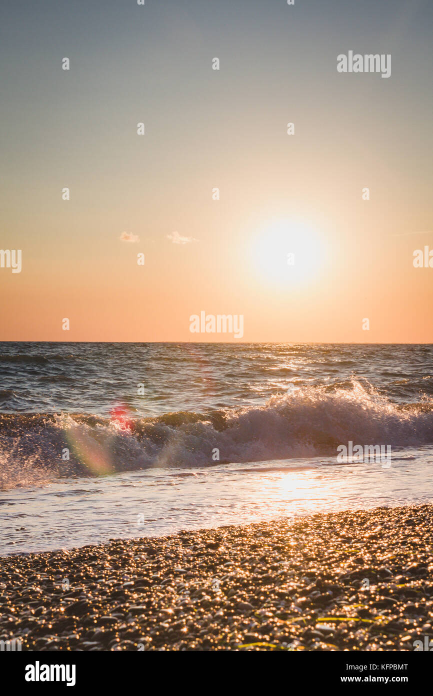 Beautiful sunset on the summer sea Stock Photo - Alamy