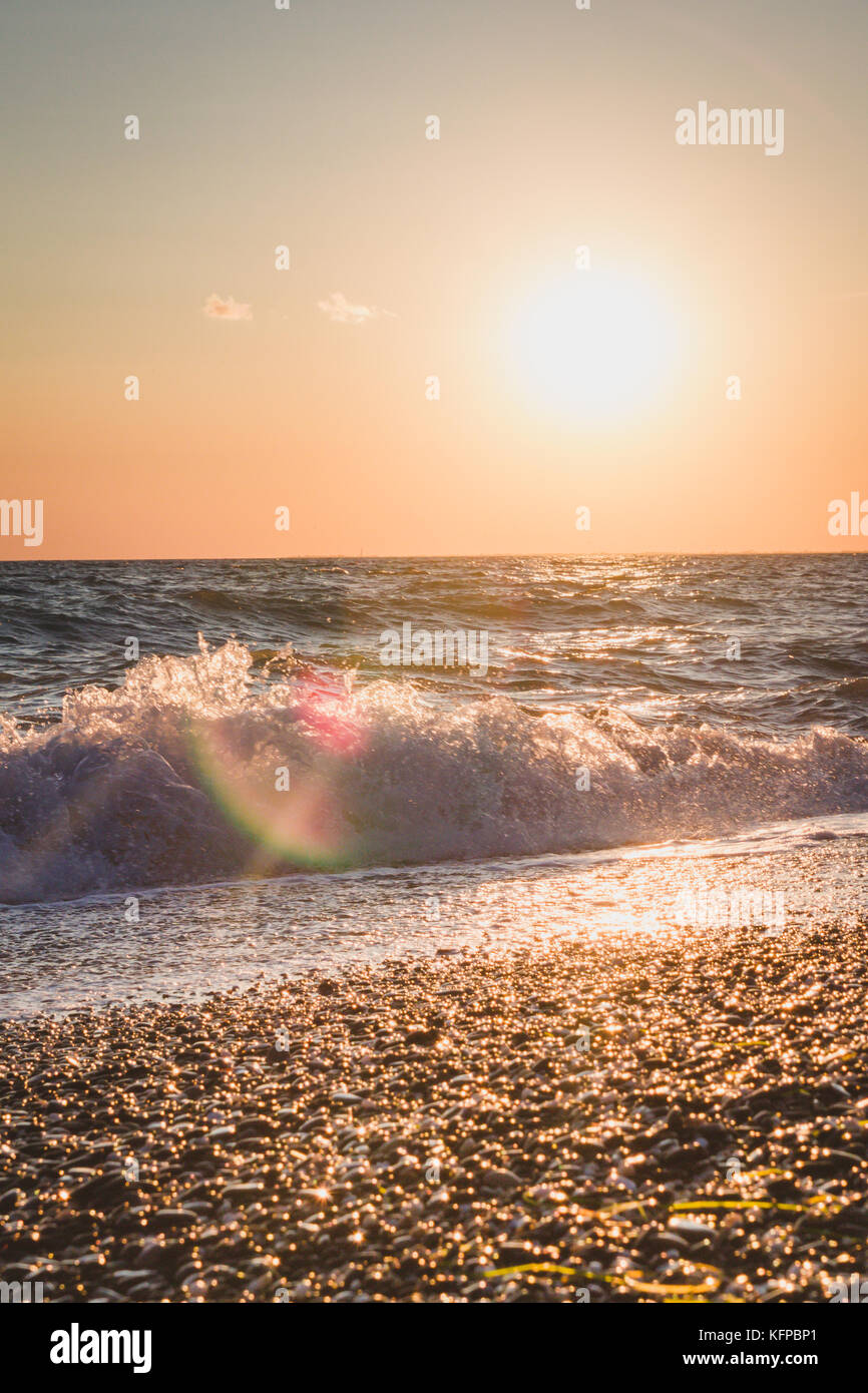 Beautiful sunset on the summer sea Stock Photo - Alamy