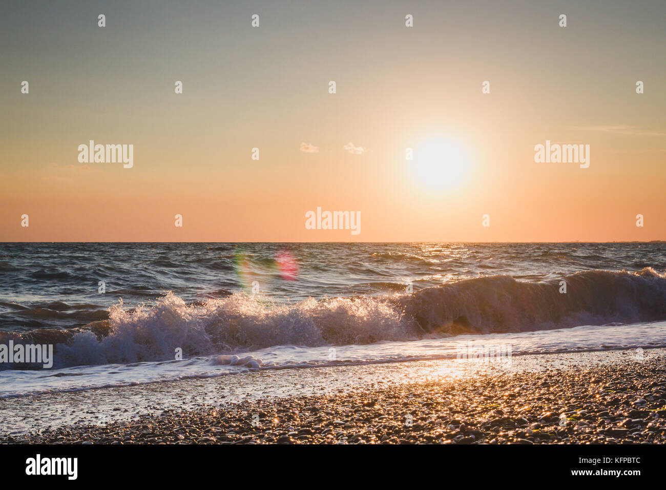 Beautiful sunset on the summer sea Stock Photo - Alamy