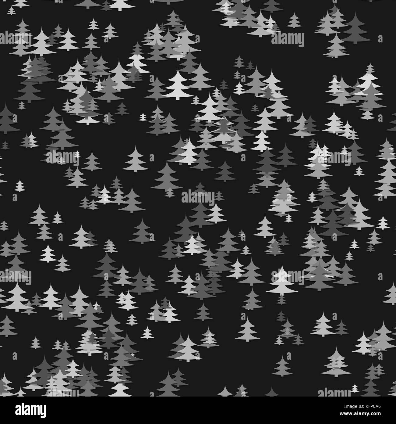 Seamless chaotic winter holiday background - pine tree pattern ...