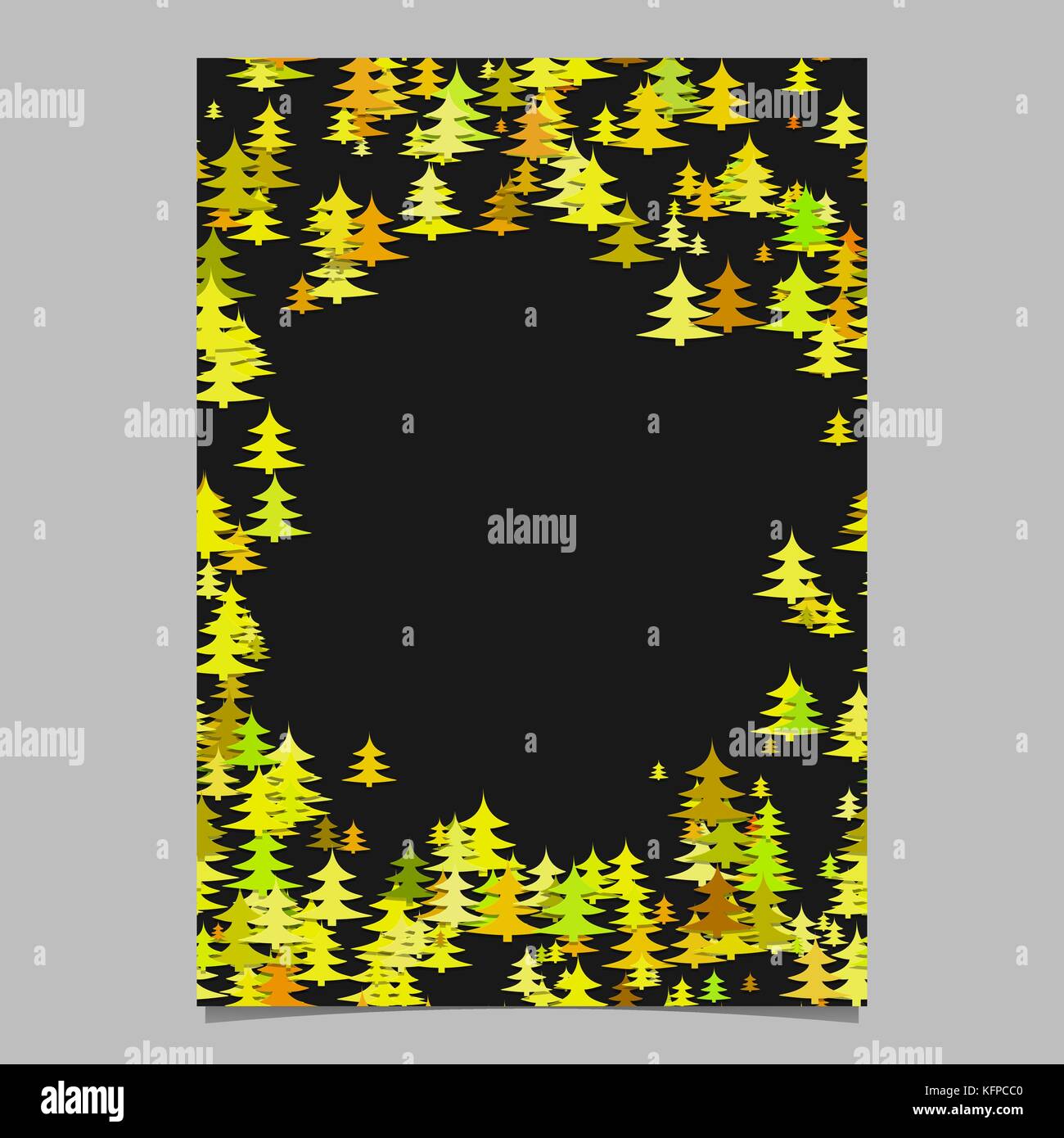 Color random Christmas pine tree flyer template - blank winter vector ...