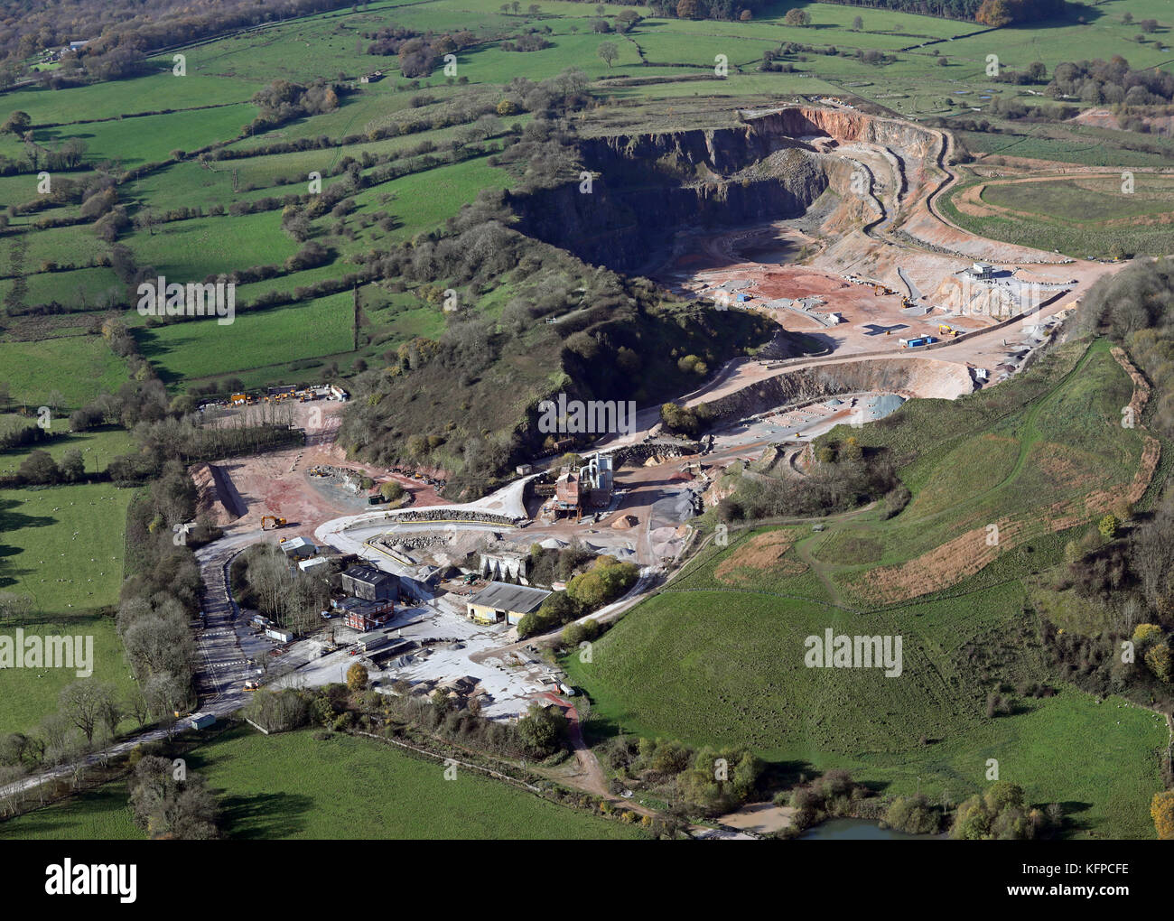 aerial view of a quarry in Derbyshire, UK Stock Photo - Alamy