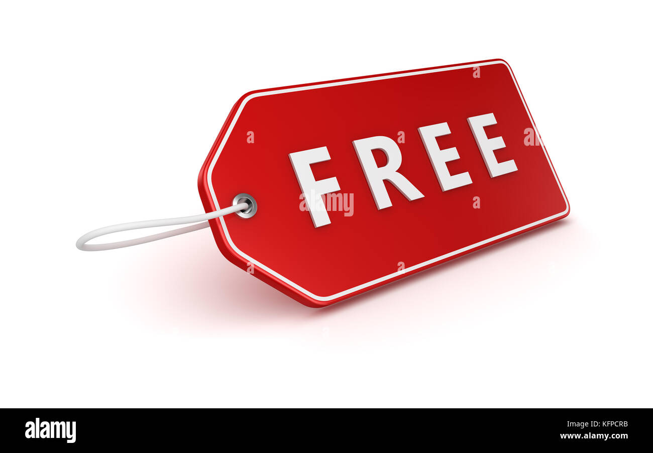 Free tag , computer generated image. 3d rendered image Stock Photo - Alamy
