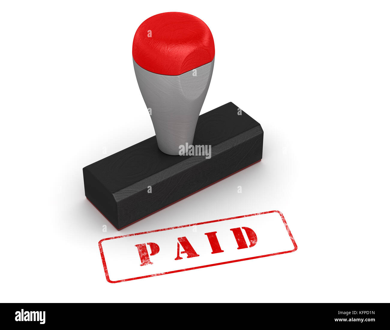 Rubber stamp - paid , computer generated image. 3d rendered image Stock ...