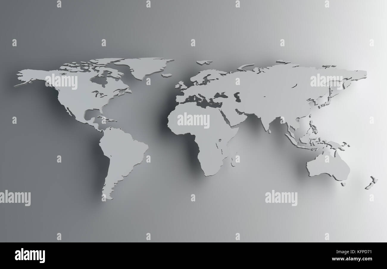 World map , computer generated image. 3d rendered image Stock Photo - Alamy