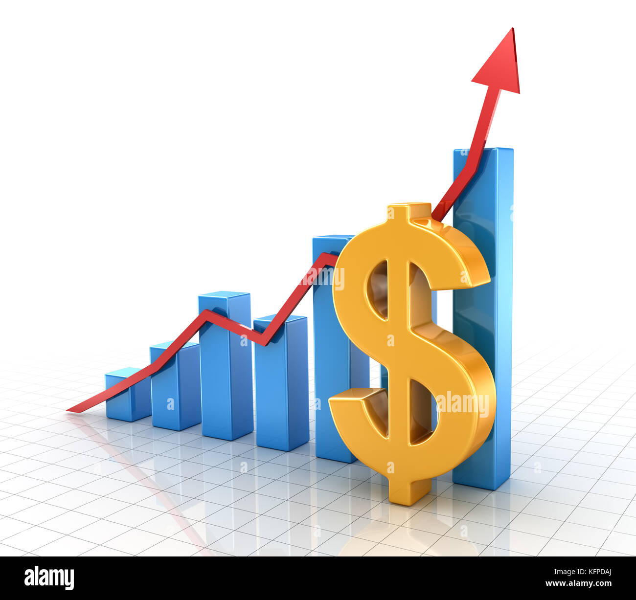 Business chart with dollar symbol and finance concept. 3d render and ...