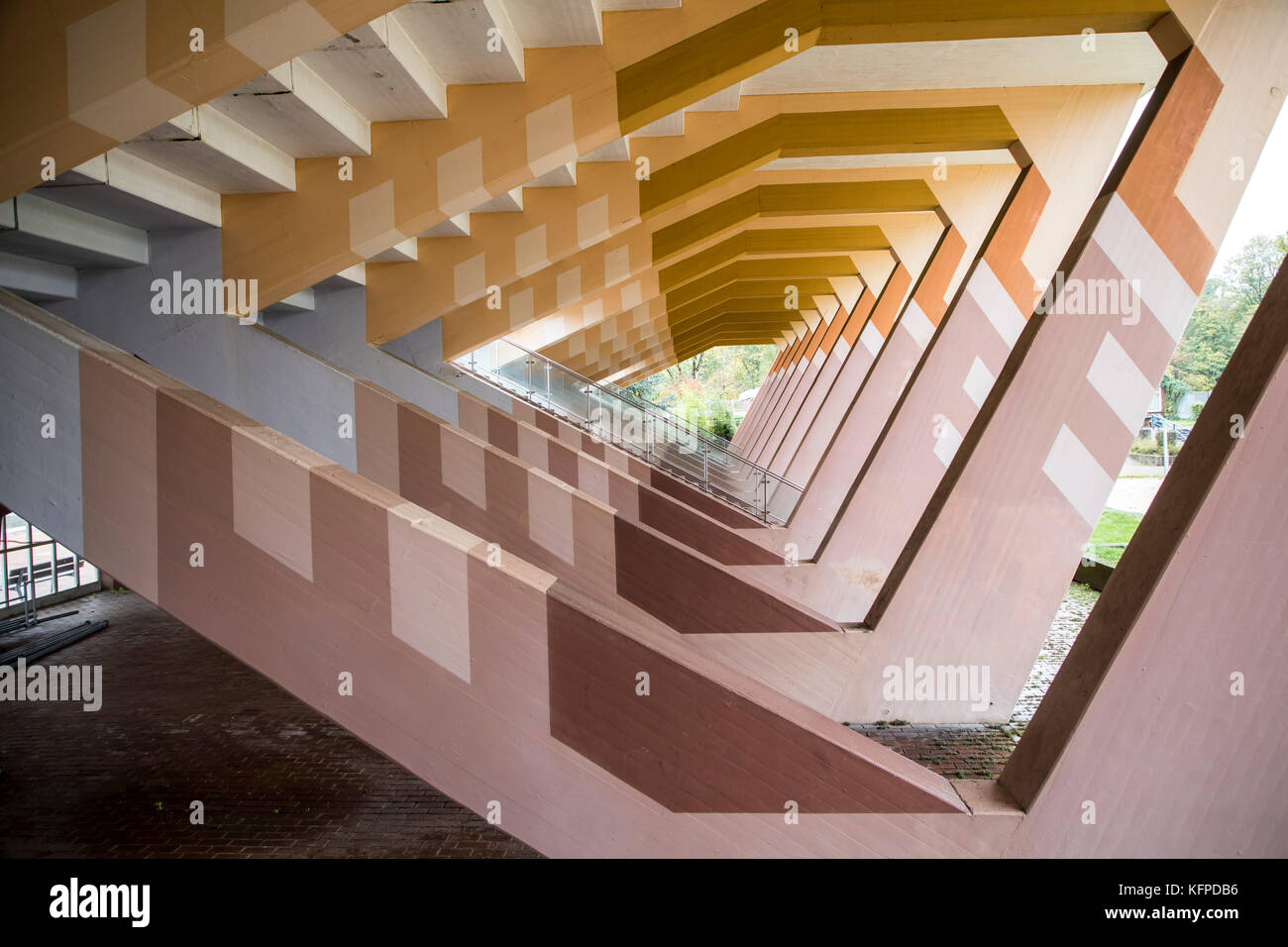 Public swimming pool, pillars of a platform Stock Photo - Alamy