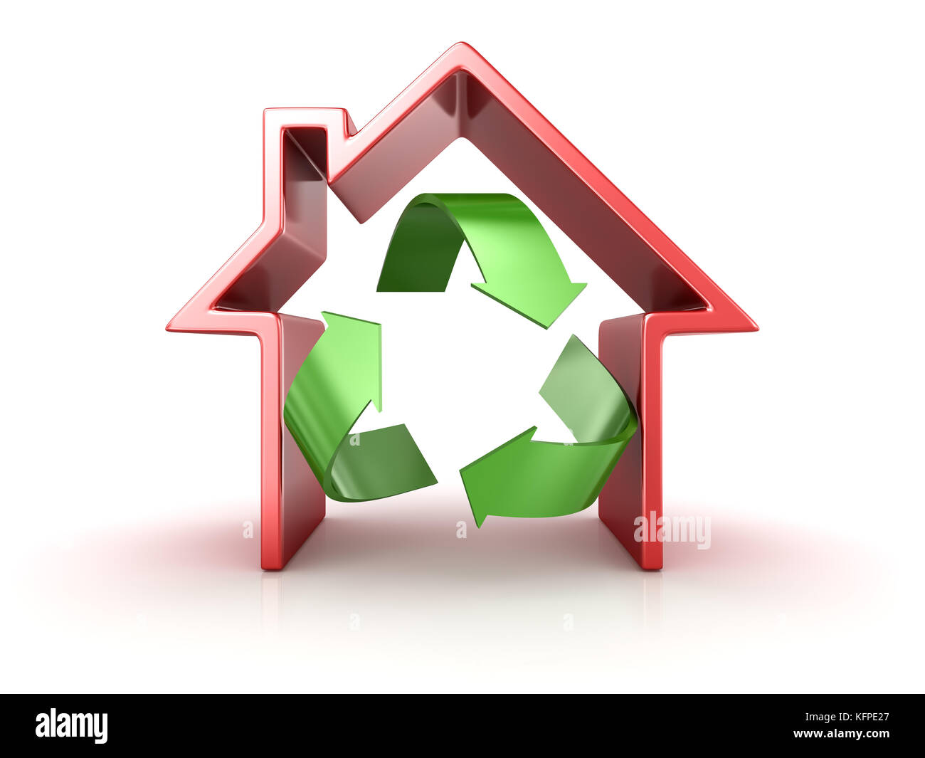 Recycle symbol in house. 3d render and computer generated image Stock ...