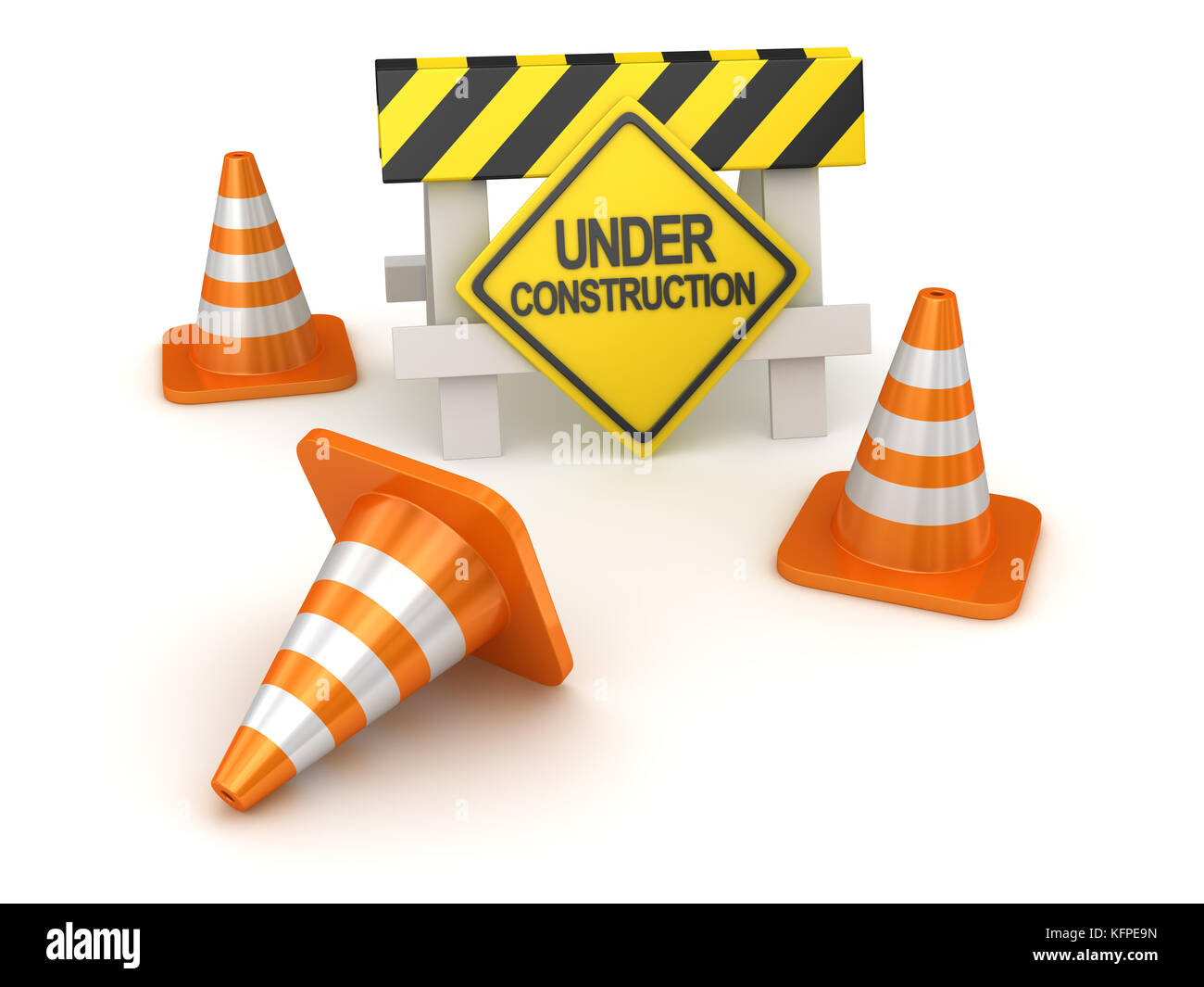 Under construction sign 3d render hi-res stock photography and images ...