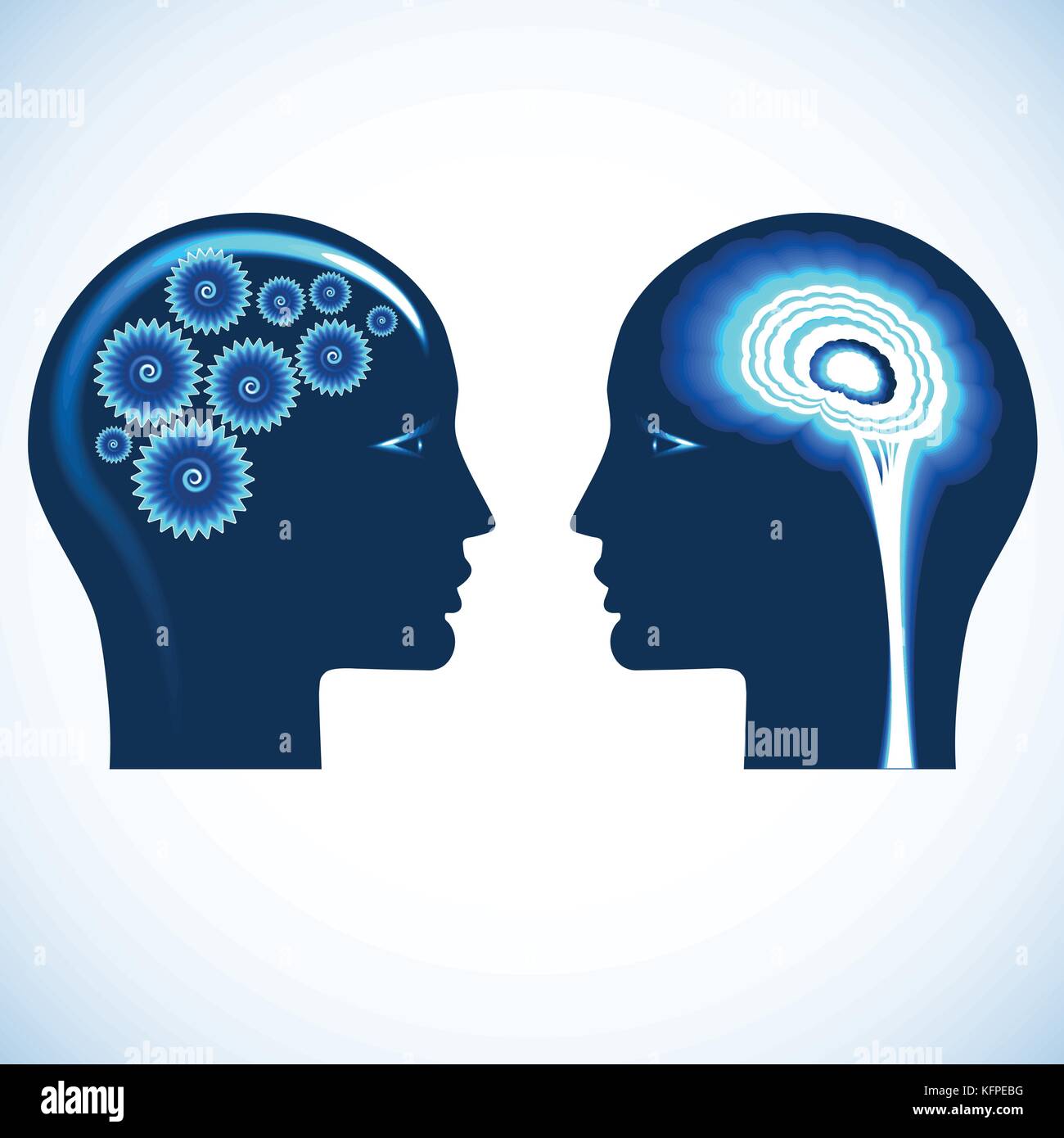 Shone Gear wheels and shone brain, concept rational and creative ...