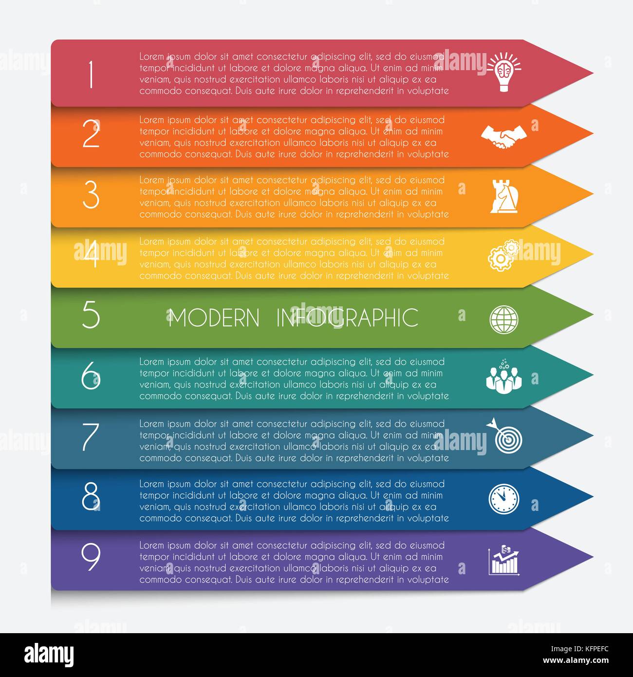 Colour arrows infographic 9 hi-res stock photography and images - Alamy