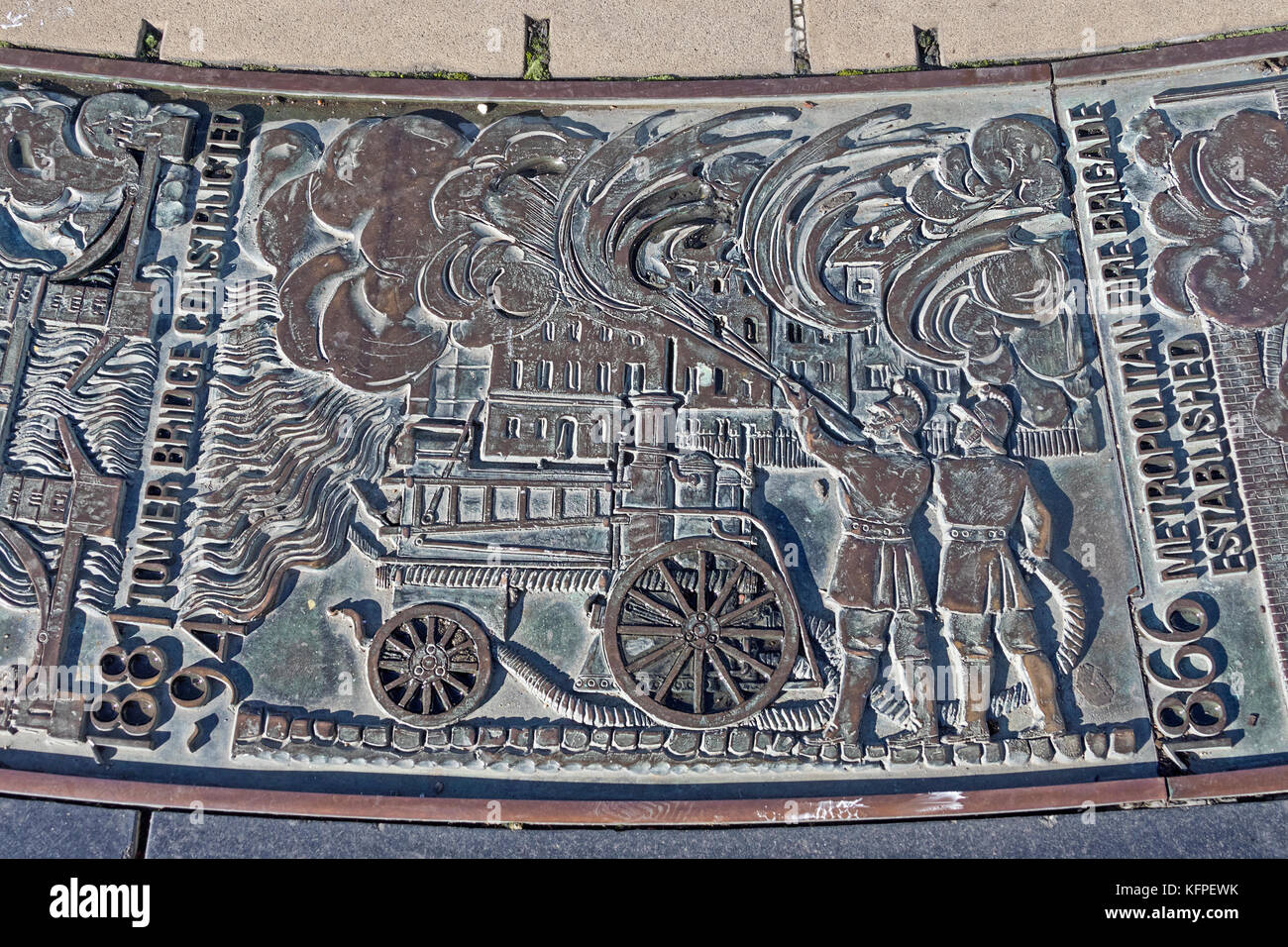 City of London A relief panel on the base of the Tower Hill sundial ...