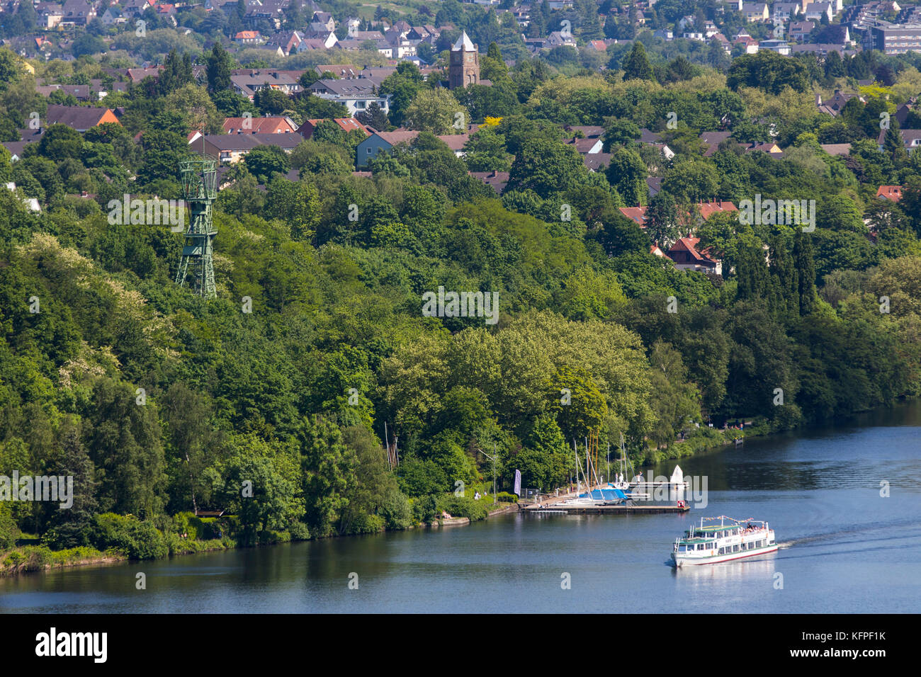 View over lake Baldeney, Essen, Germany, a reservoir of river Ruhr ...