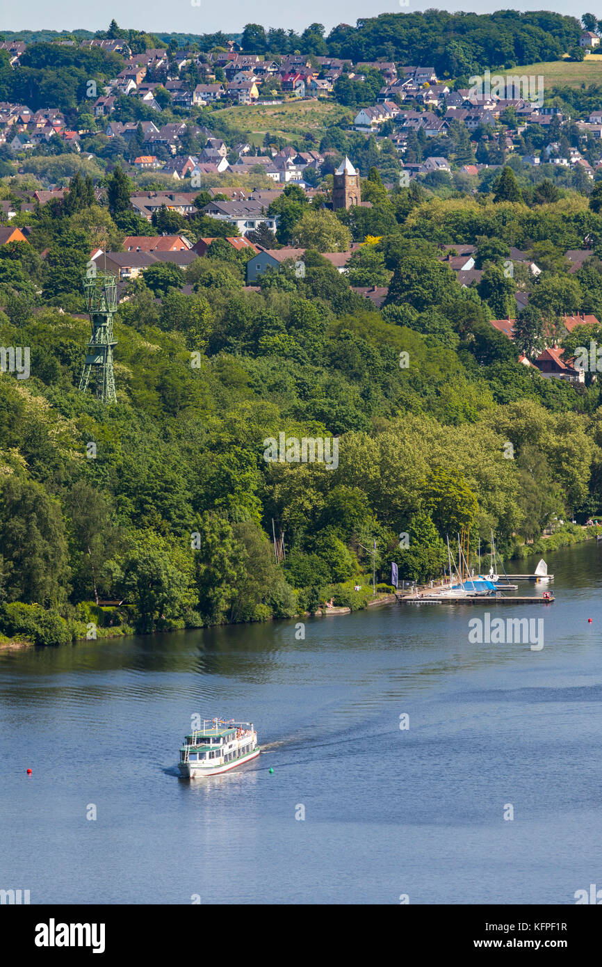 View over lake Baldeney, Essen, Germany, a reservoir of river Ruhr ...