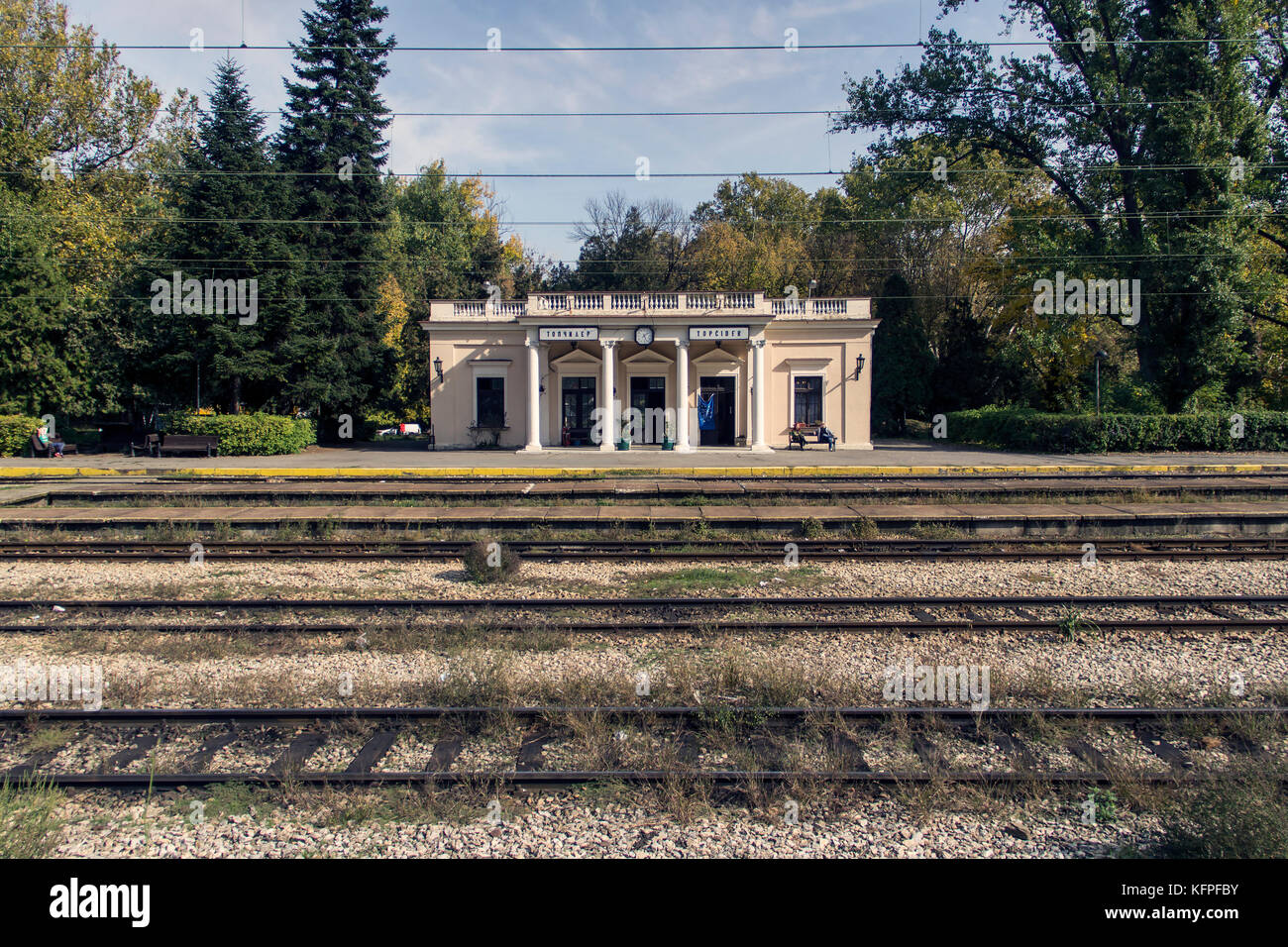 Serbia - Front view of the Topcider Railway Station Stock Photo - Alamy