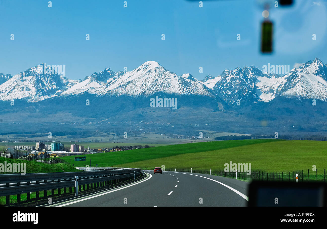 Panorama of Tatra Mountains in spring time Stock Photo - Alamy