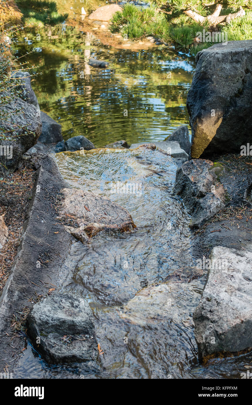 Pond stream boulders hi-res stock photography and images - Alamy