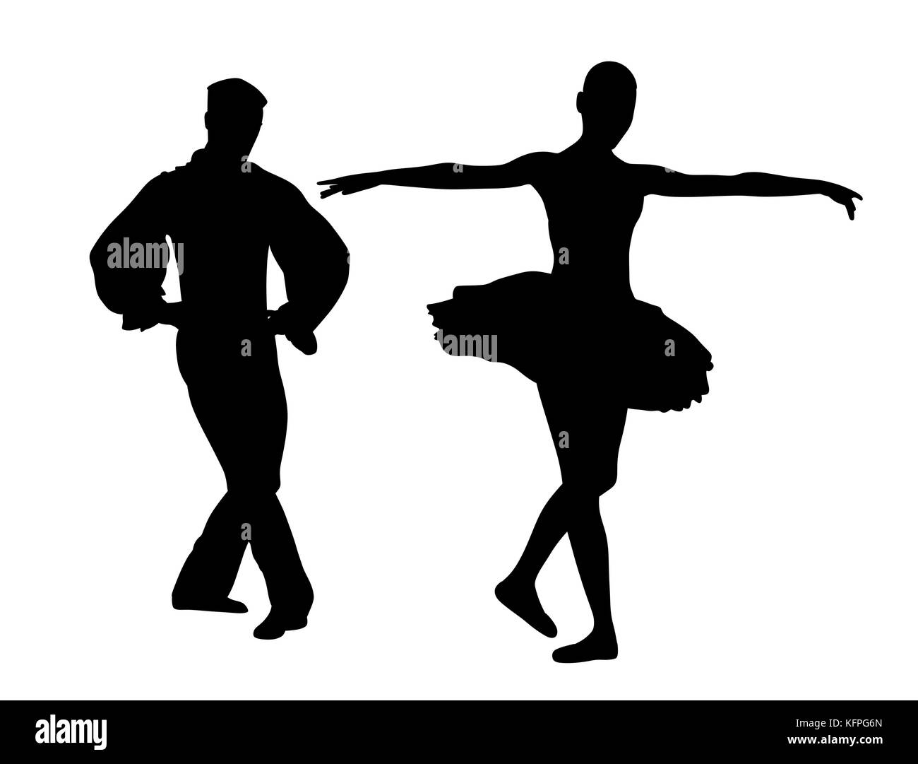 Male female ballet dancers Stock Vector Images - Alamy