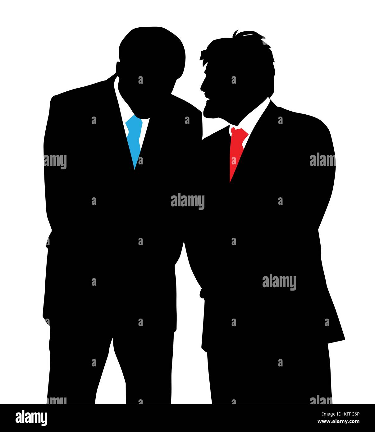 Two businessmen discreet conversation. Telling a secret Stock Vector ...