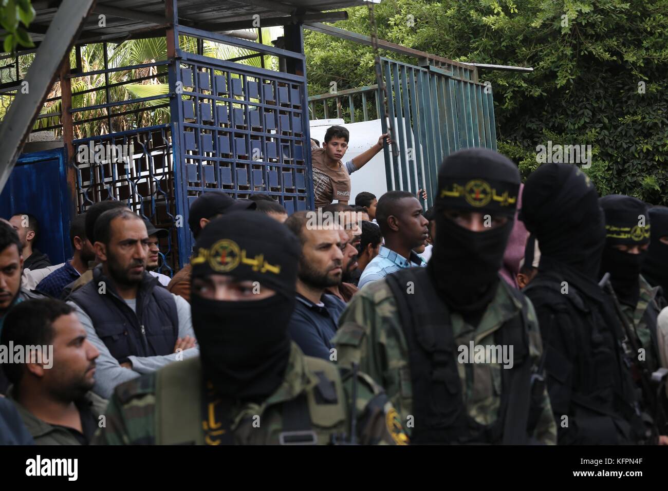 Bureij, Gaza Strip, Palestinian Territory. 31st Oct, 2017. Palestinian ...