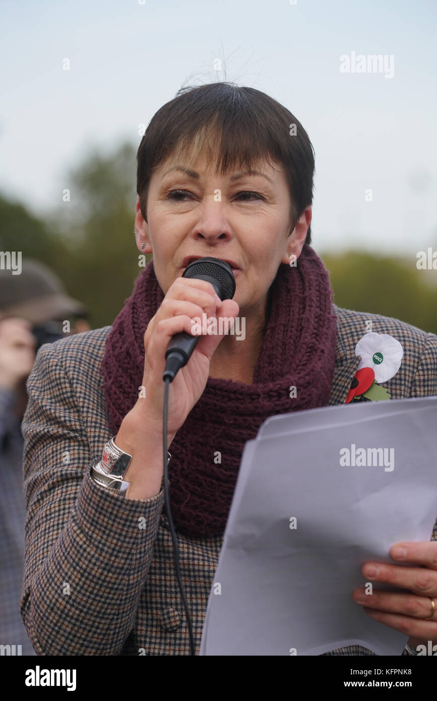 London, UK. 31st Oct, 2017. Speaker Caroline Lucas MP rally at the ...