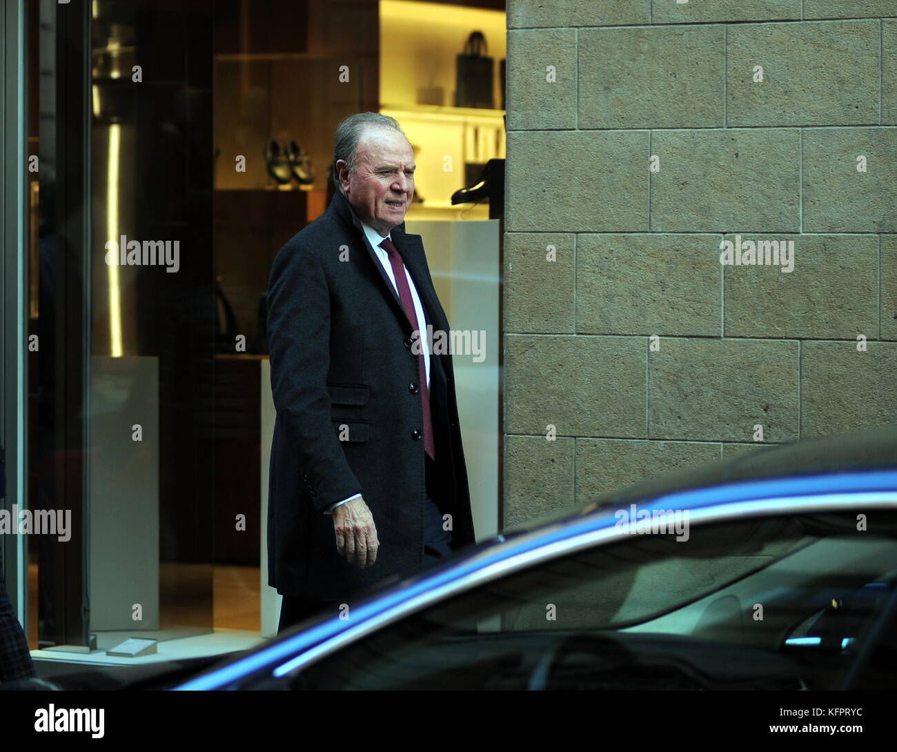 Milan, Ennio Doris shopping downtown with driver Ennio Doris, president ...