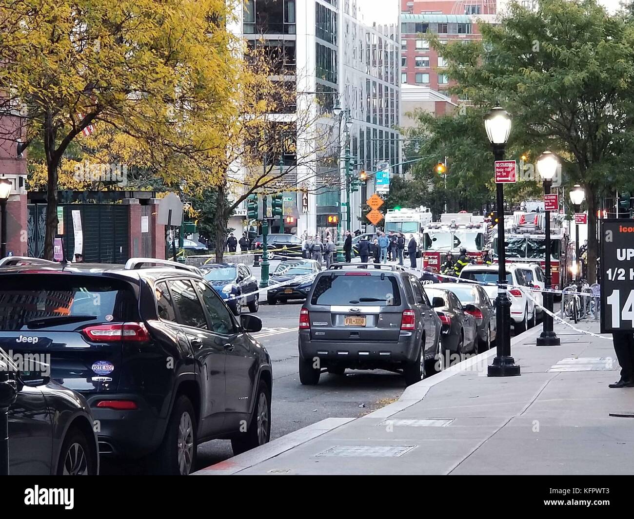 New York City, USA. 31st Oct, 2017. Police, Fire, Bomb Squad, and ...